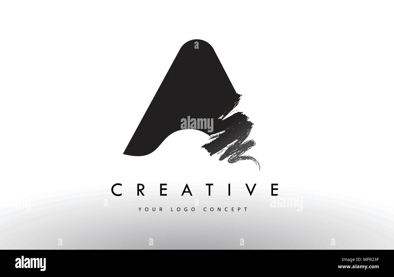 A Brushed Letter Logo. Black Brush Letters design with Artistic Brush ...