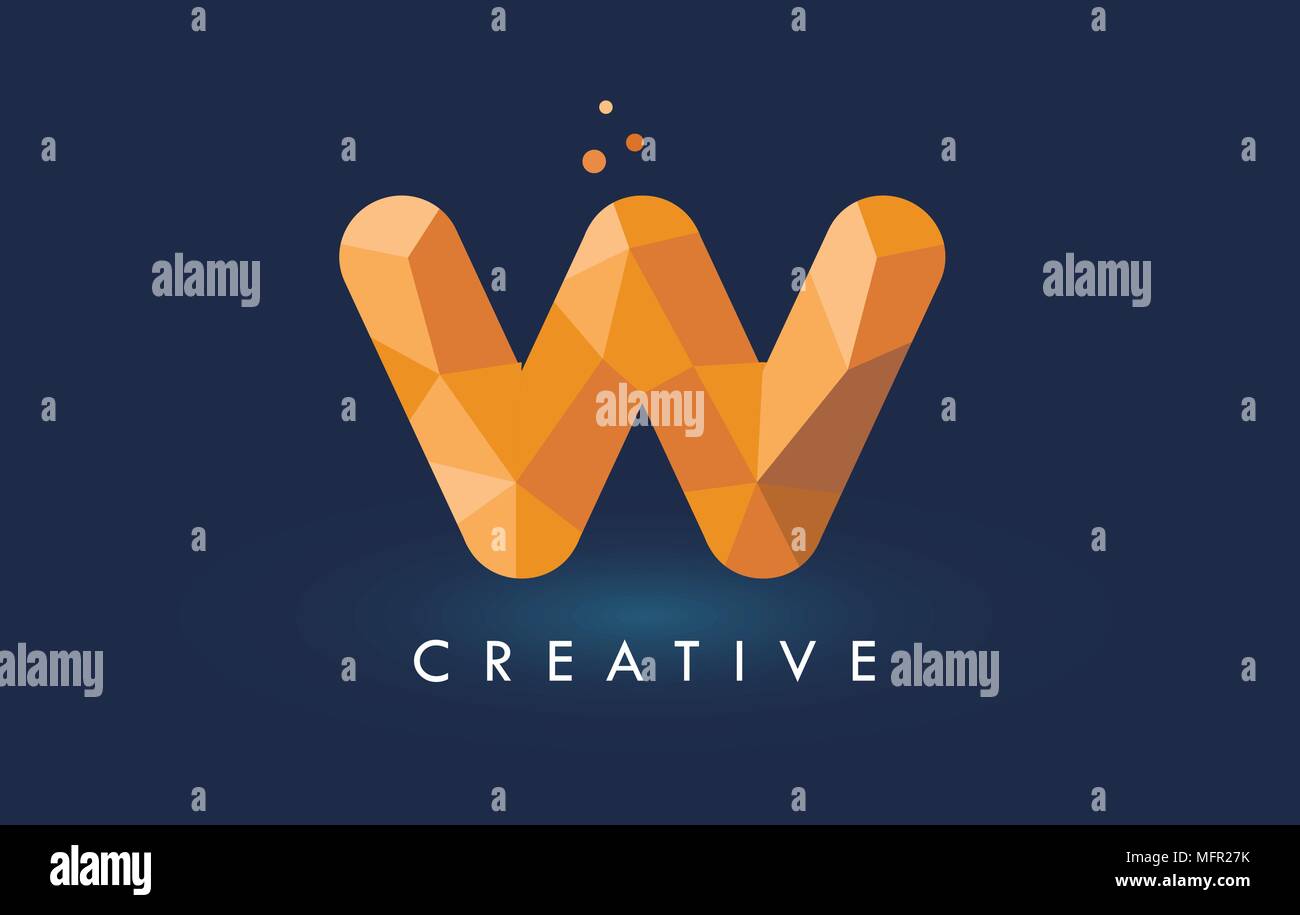 Letter w vector origami logo hi-res stock photography and images - Alamy