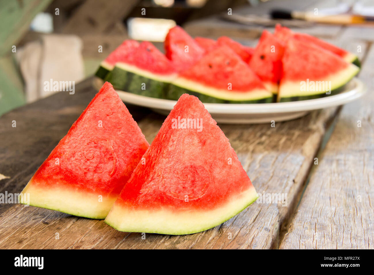 Watermelon wedges hi-res stock photography and images - Alamy