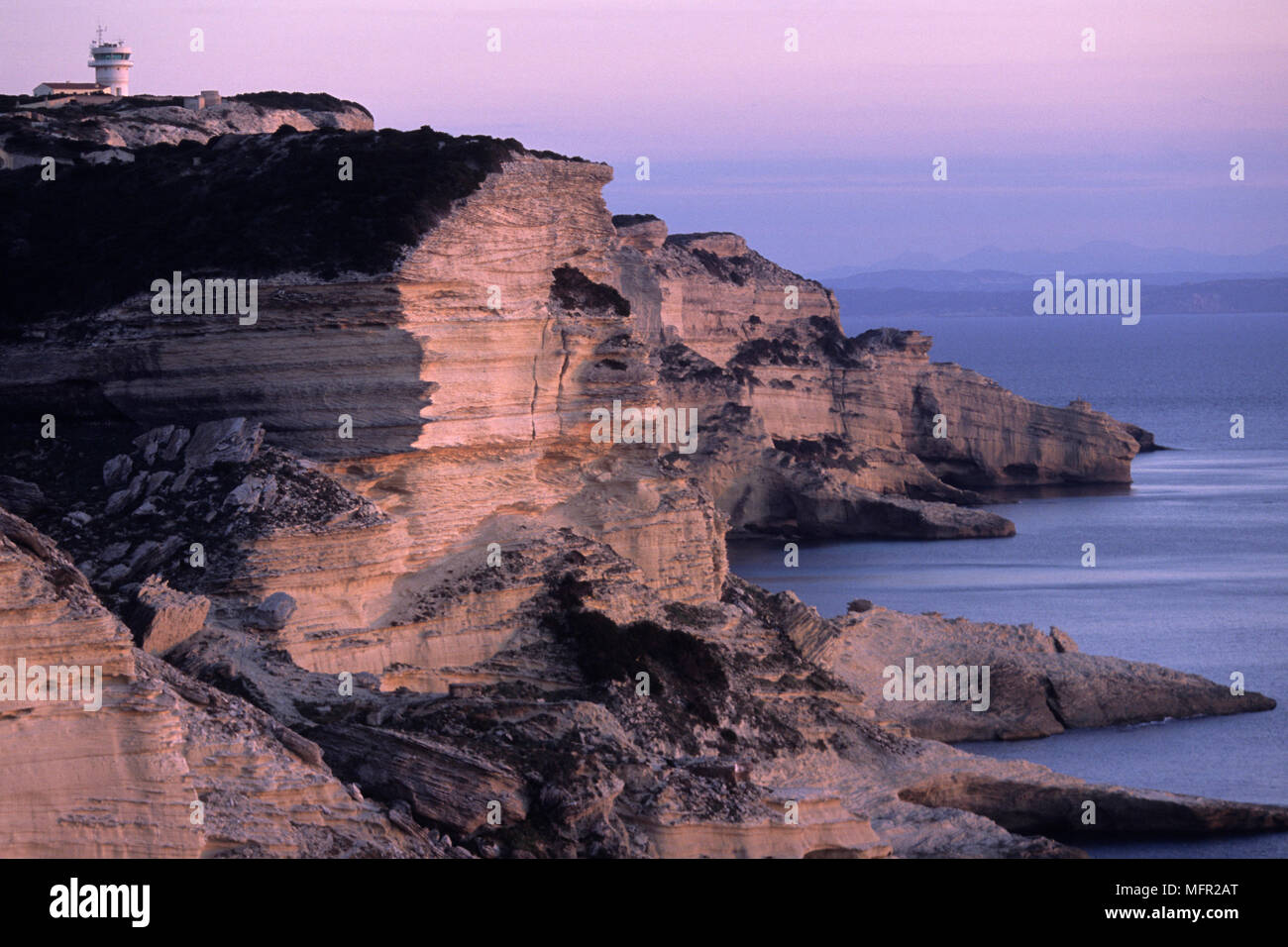 The semaphore of Bonifacio and view of the Sardinia island in the back ...