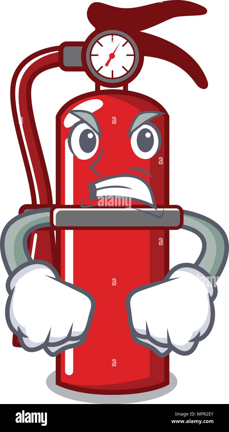 Angry Fire Extinguisher Mascot Cartoon Stock Vector Image And Art Alamy