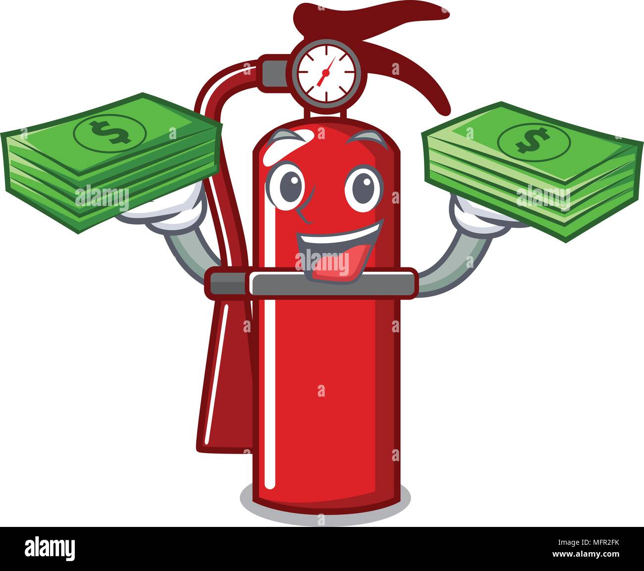 With money bag fire extinguisher mascot cartoon Stock Vector Image ...