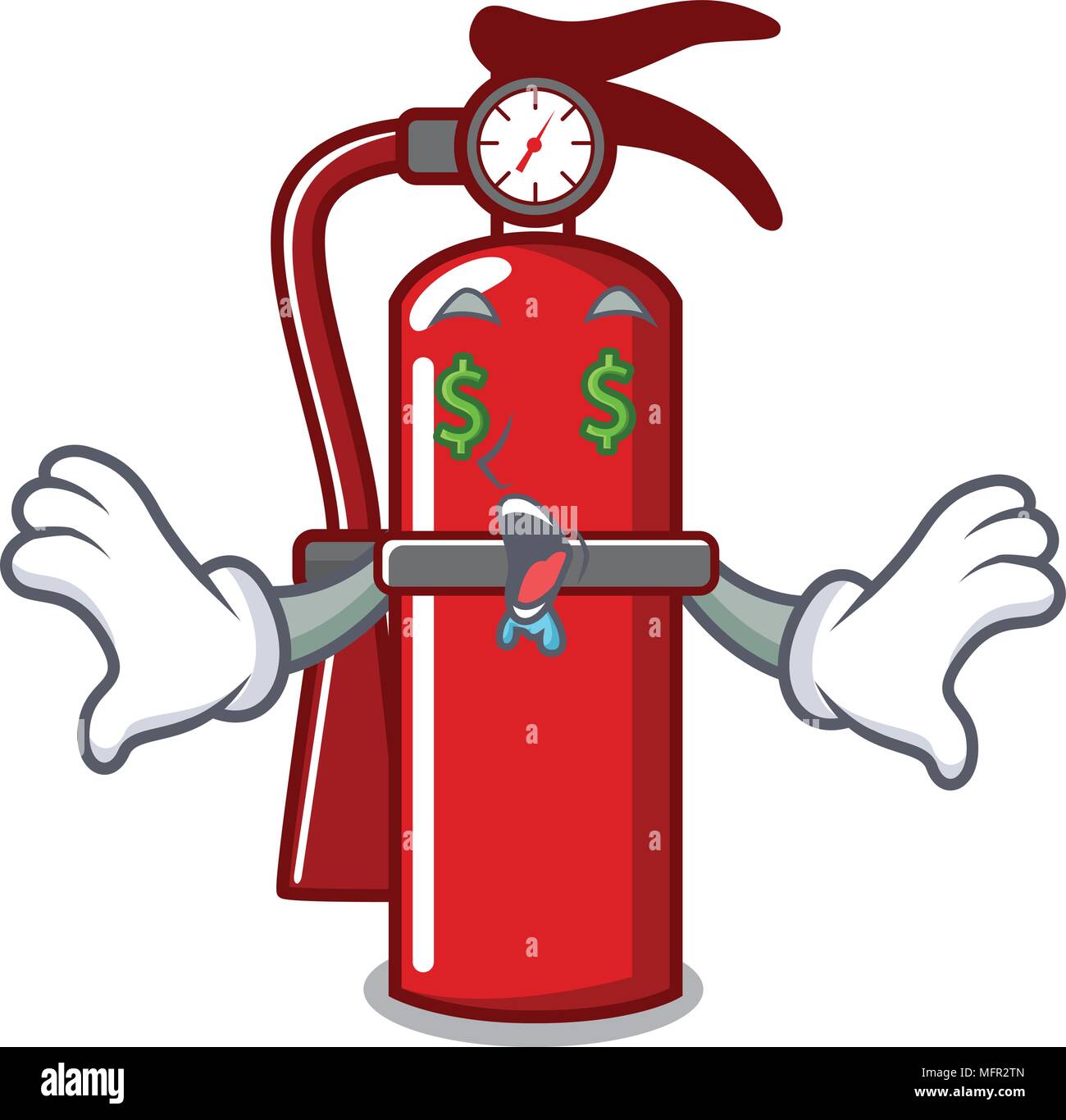 Money eye fire extinguisher mascot cartoon Stock Vector Image & Art - Alamy