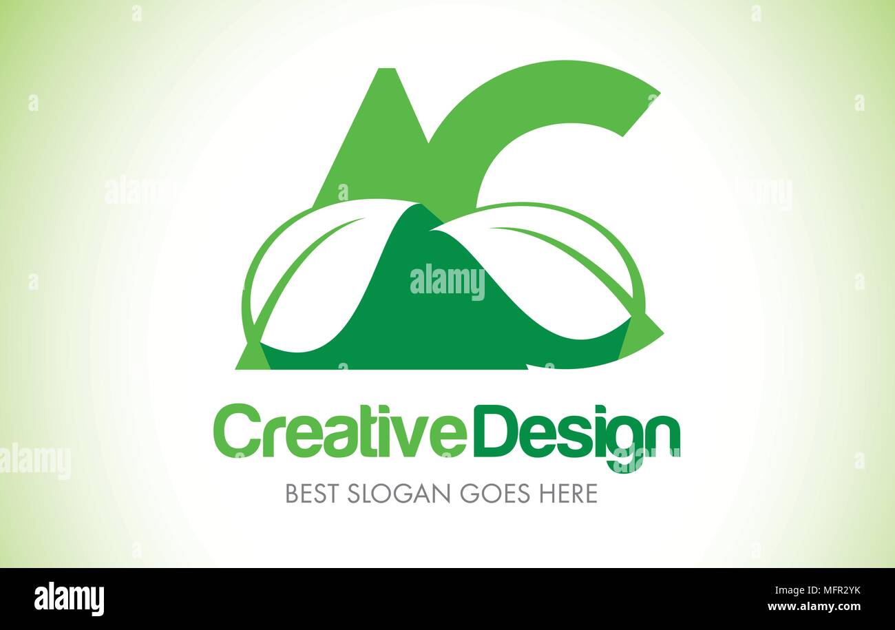 AC Green Leaf Letter Design Logo. Eco Bio Leaf Letters Icon ...