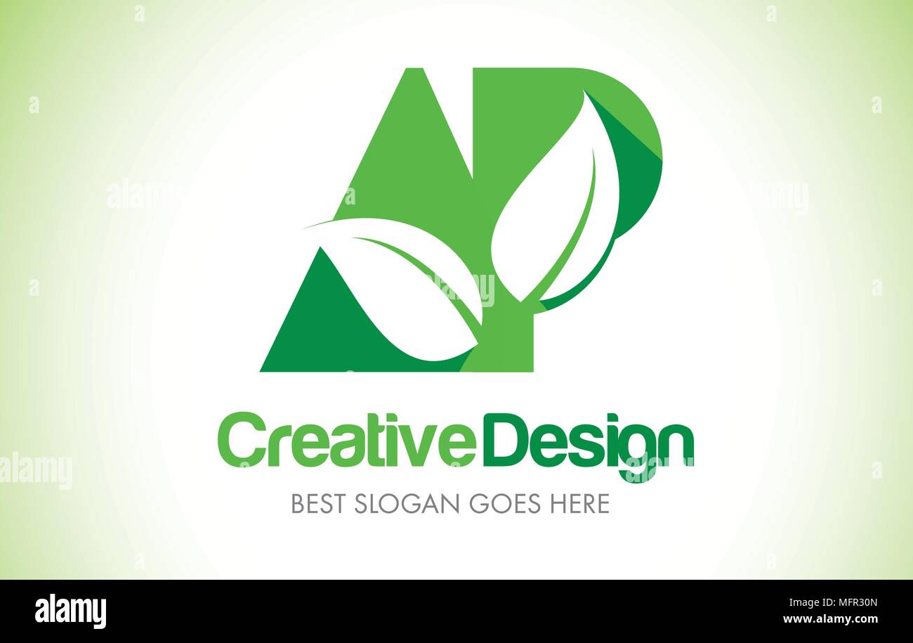 AP Green Leaf Letter Design Logo. Eco Bio Leaf Letters Icon ...