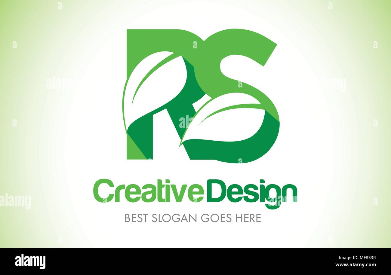 RS Green Leaf Letter Design Logo. Eco Bio Leaf Letters Icon ...