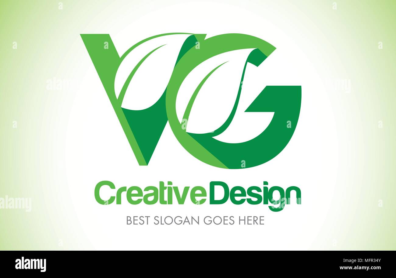 VG Green Leaf Letter Design Logo. Eco Bio Leaf Letters Icon ...