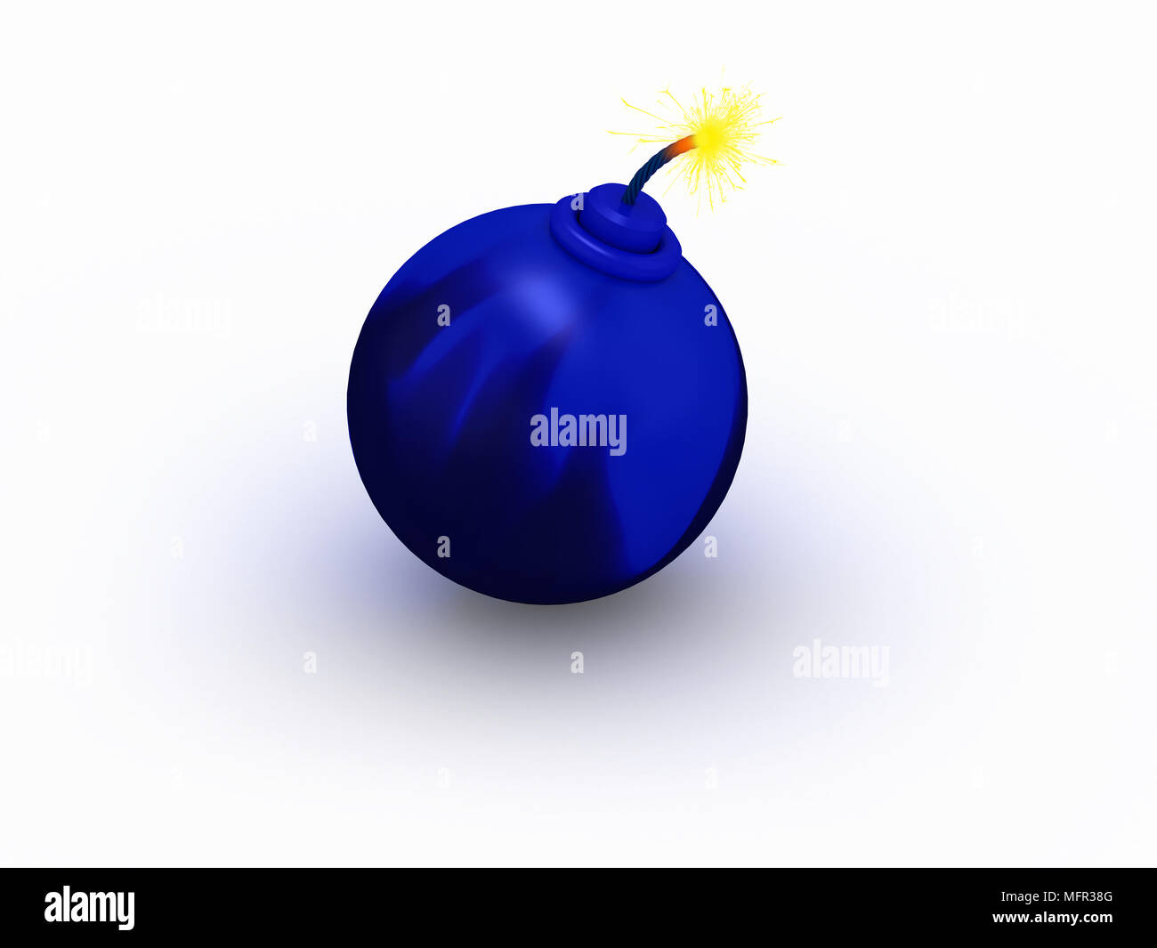 3D bomb with flame isolated on white background Stock Photo - Alamy