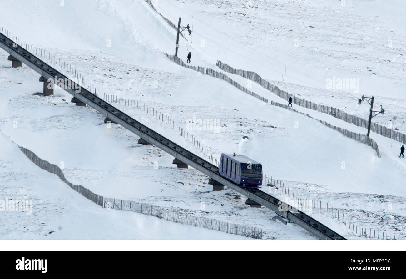The single car funicular mountain railway which goes from base station ...