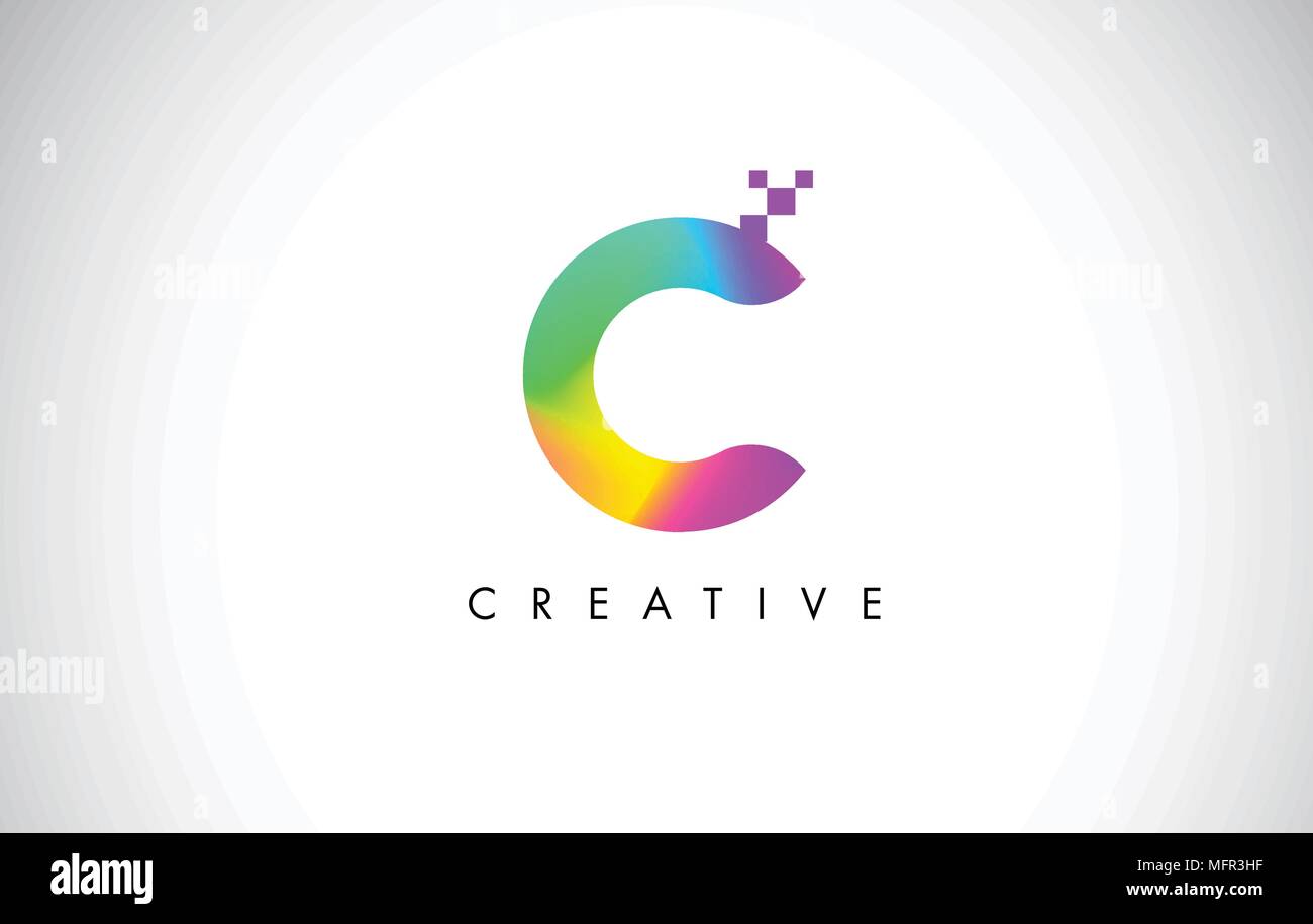 C Colorful Logo Letter Design Vector. Creative Rainbow Gradient Letter ...
