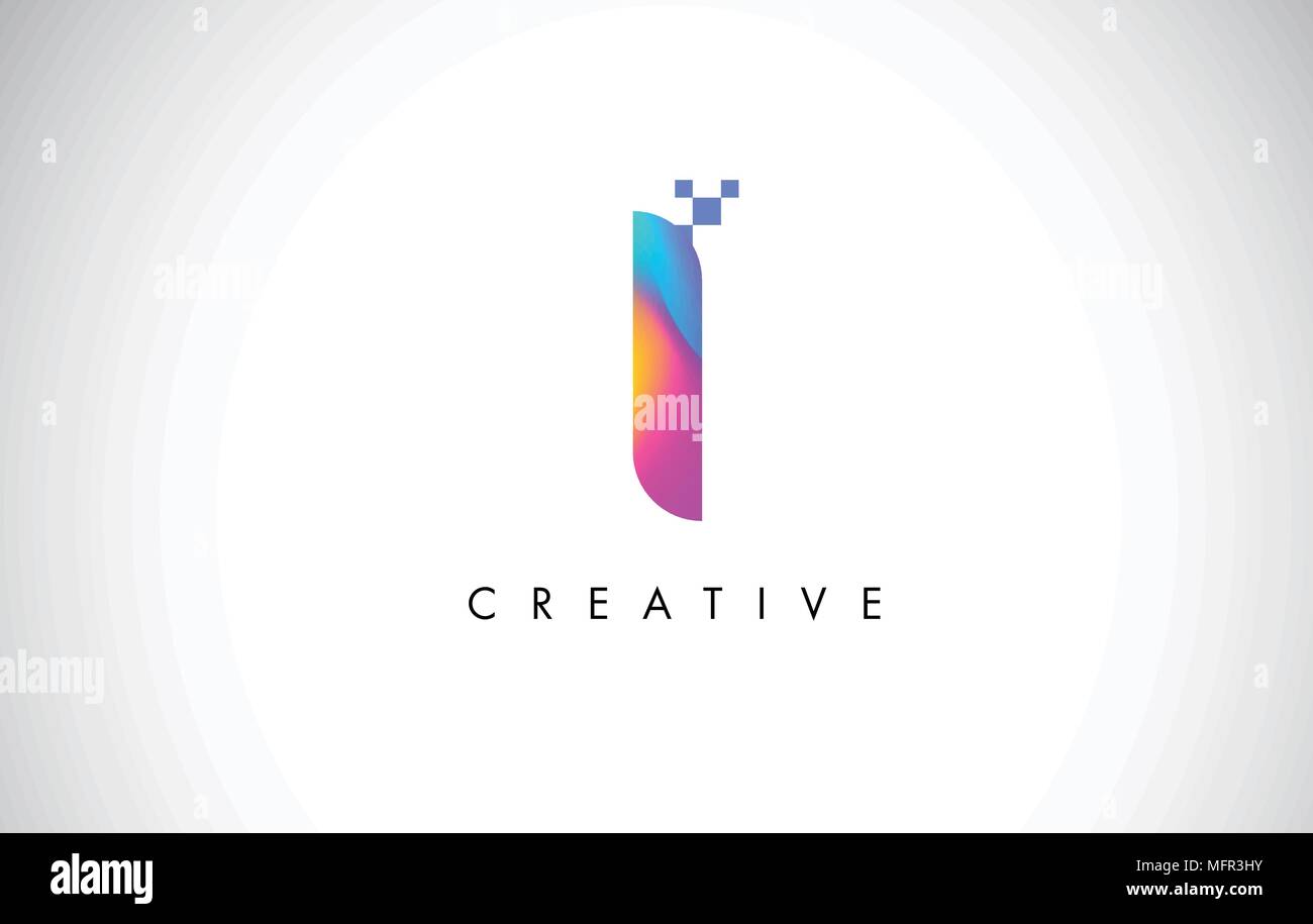 I Colorful Logo Letter Design Vector. Creative Rainbow Gradient Letter ...