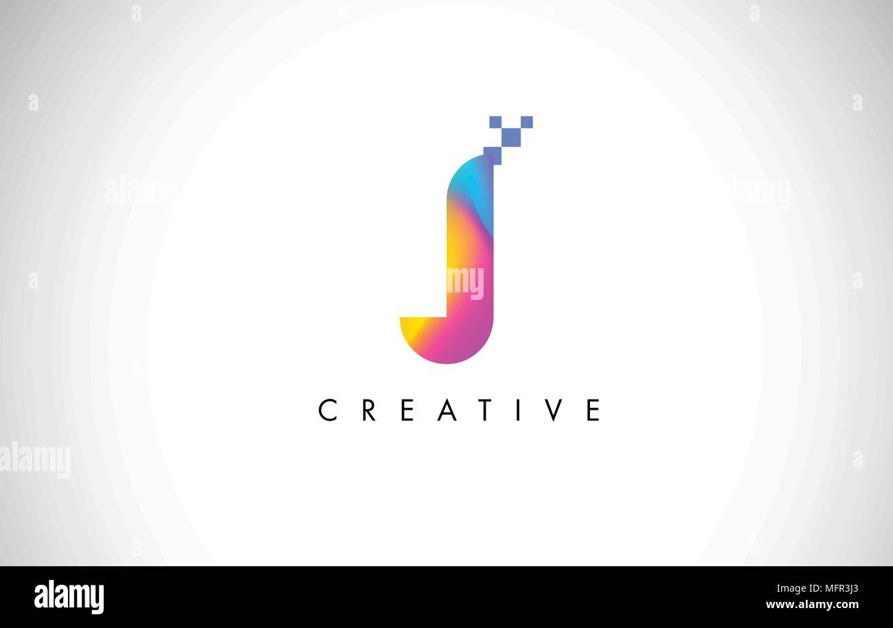 J Colorful Logo Letter Design Vector. Creative Rainbow Gradient Letter ...