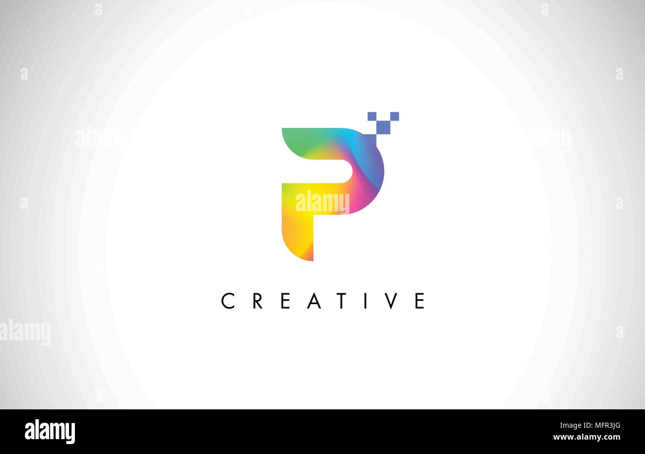 P Colorful Logo Letter Design Vector. Creative Rainbow Gradient Letter ...