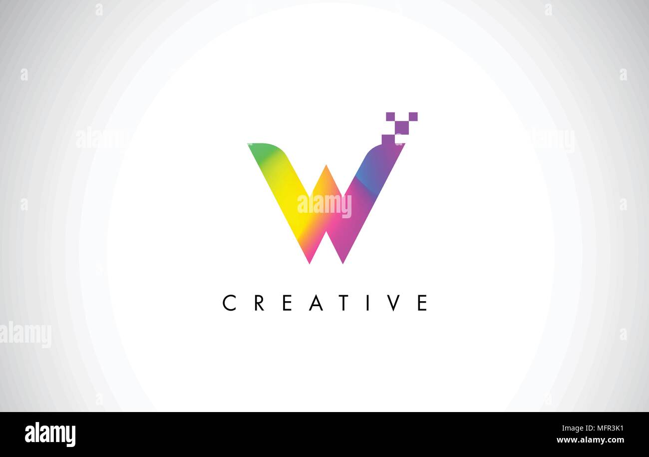 W Colorful Logo Letter Design Vector. Creative Rainbow Gradient Letter ...