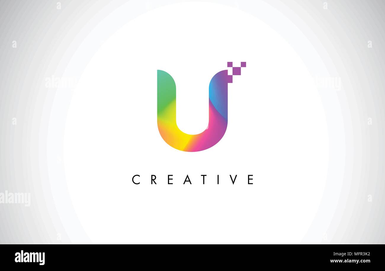 U Colorful Logo Letter Design Vector. Creative Rainbow Gradient Letter ...