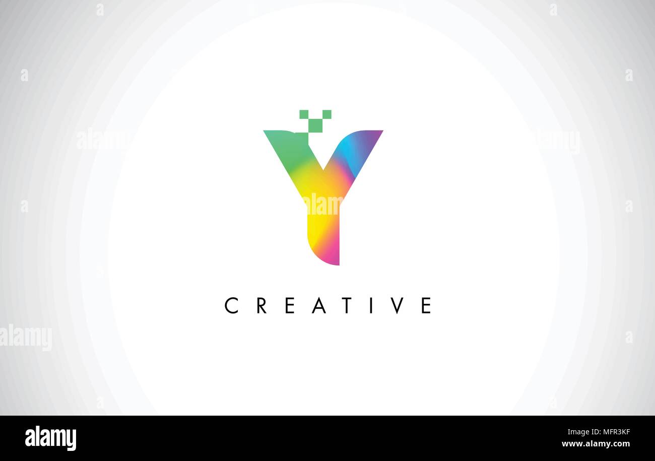 Y Colorful Logo Letter Design Vector. Creative Rainbow Gradient Letter ...