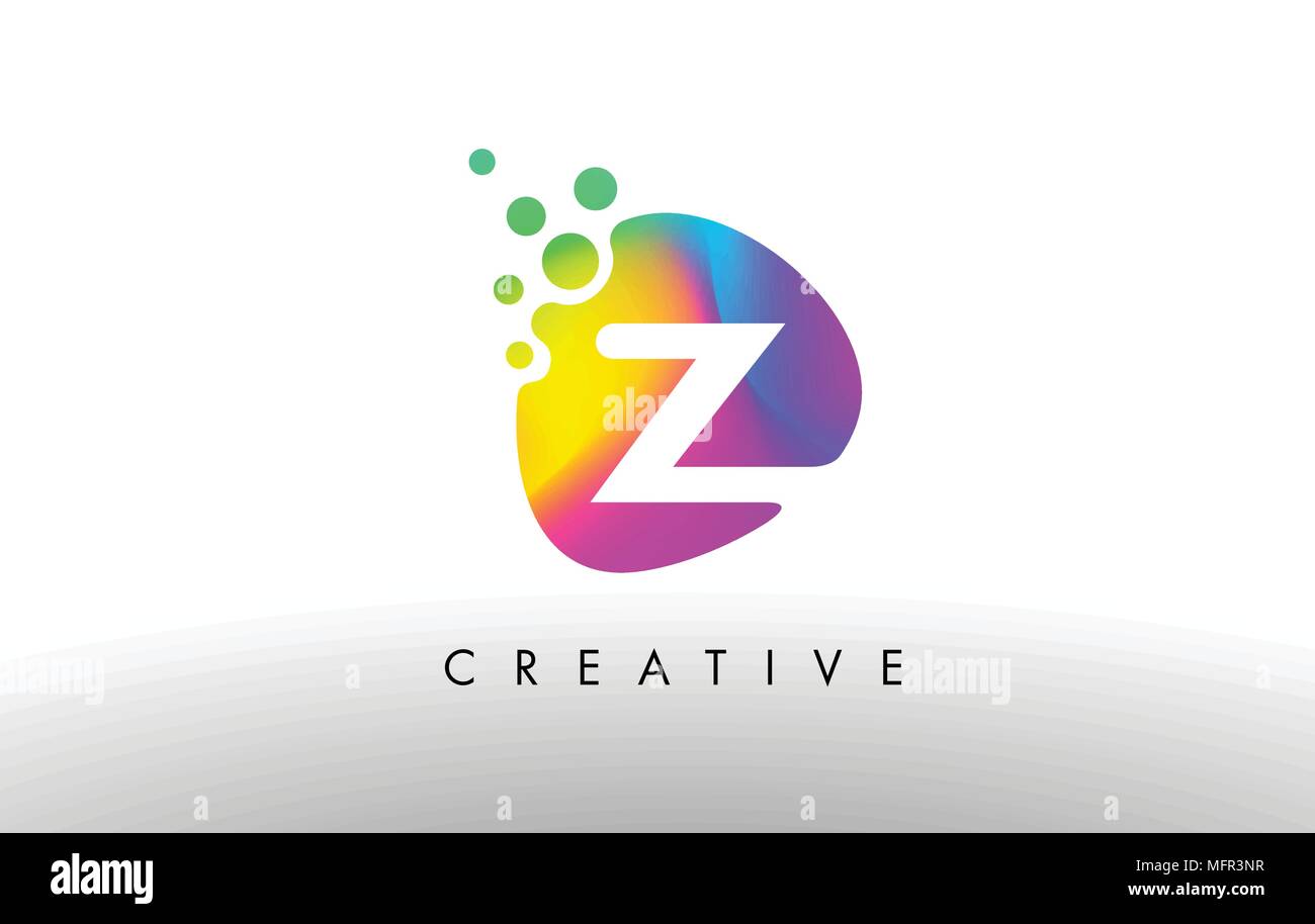 Z Colorful Logo Design Shape. Purple Abstract Shape Letter Icon Vector ...