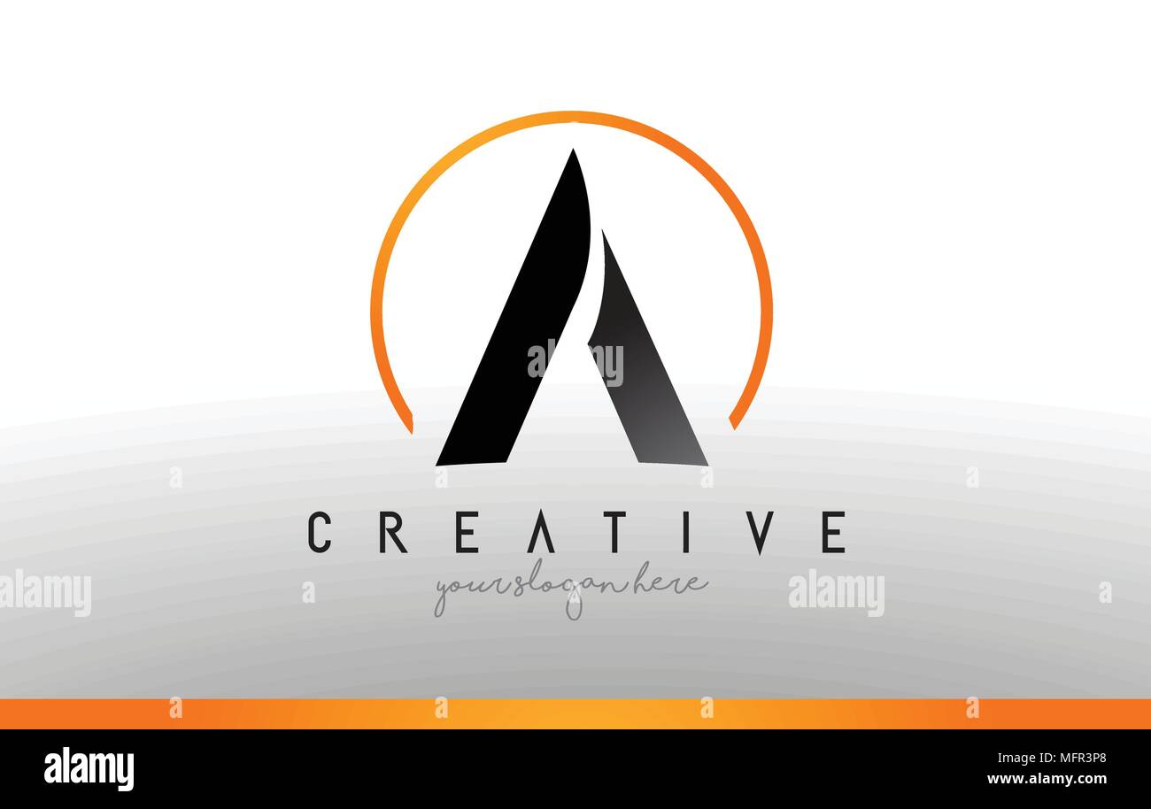 A Letter Logo Design with Black Orange Color. Cool Modern Icon Letters ...