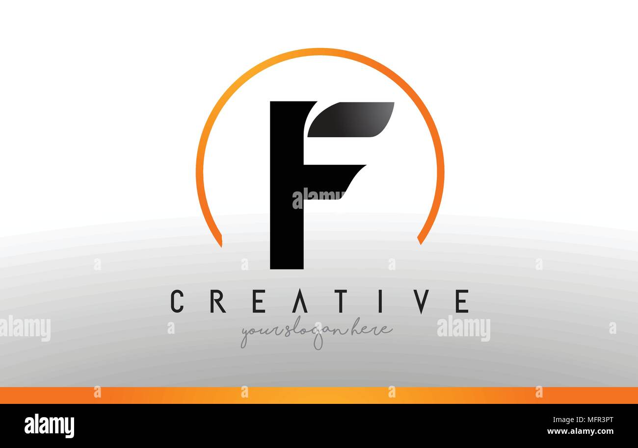 F Letter Logo Design with Black Orange Color. Cool Modern Icon Letters ...