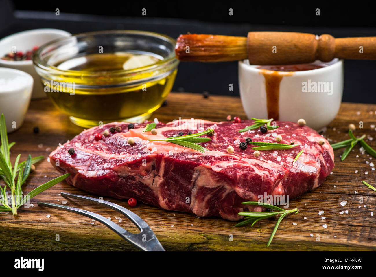 Preparing marinate for BBQ beef steak Stock Photo - Alamy