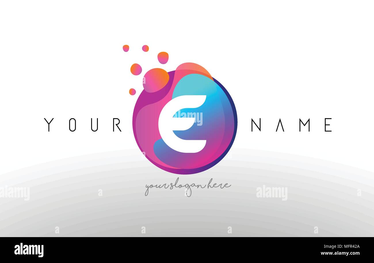 E Dots Letter Logo With Bubbles. A Letter Design Vector with Vibtant ...