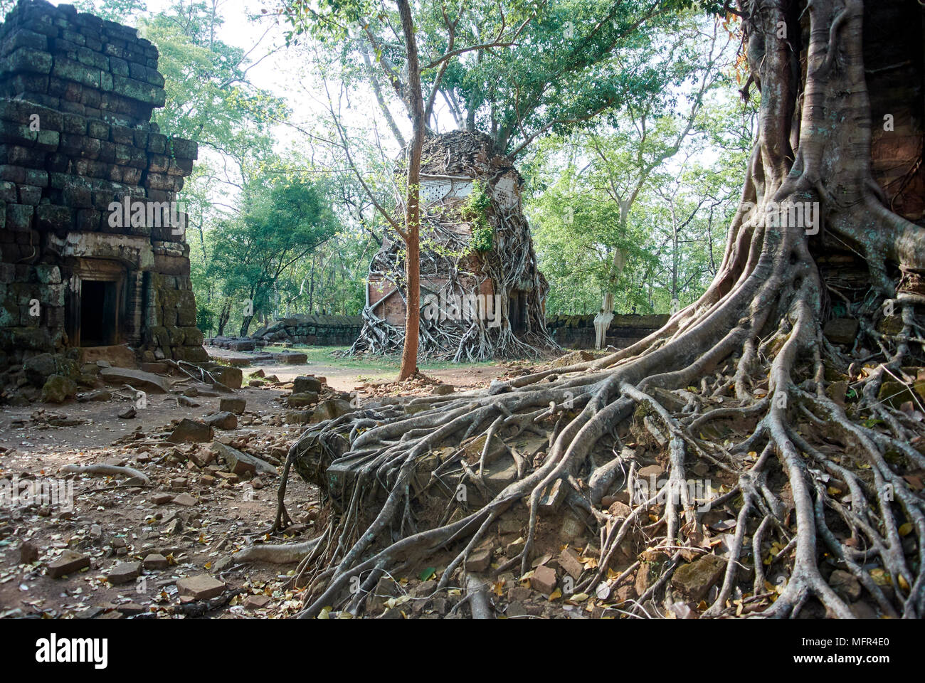 most south sanctuary Prasat Pram on the west side It has five towers or ...