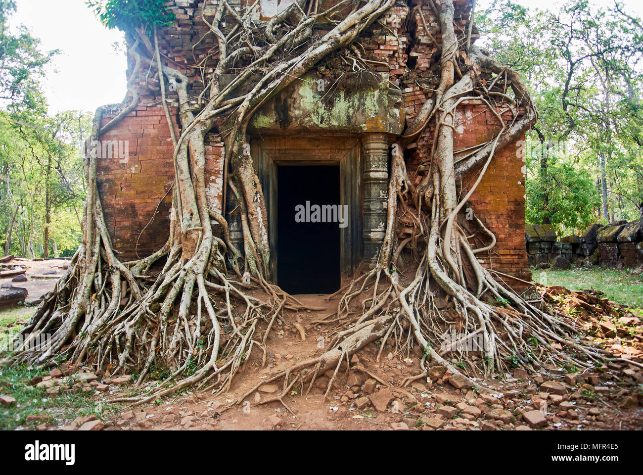most south sanctuary Prasat Pram on the west side It has five towers or ...