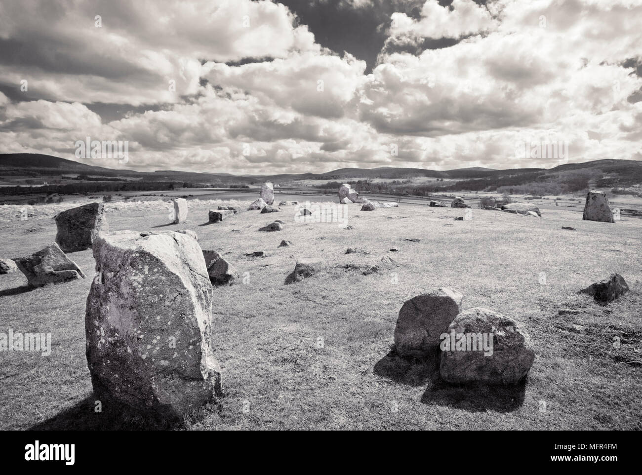 Standing stones at Tomnaverie in Tarland Stock Photo - Alamy
