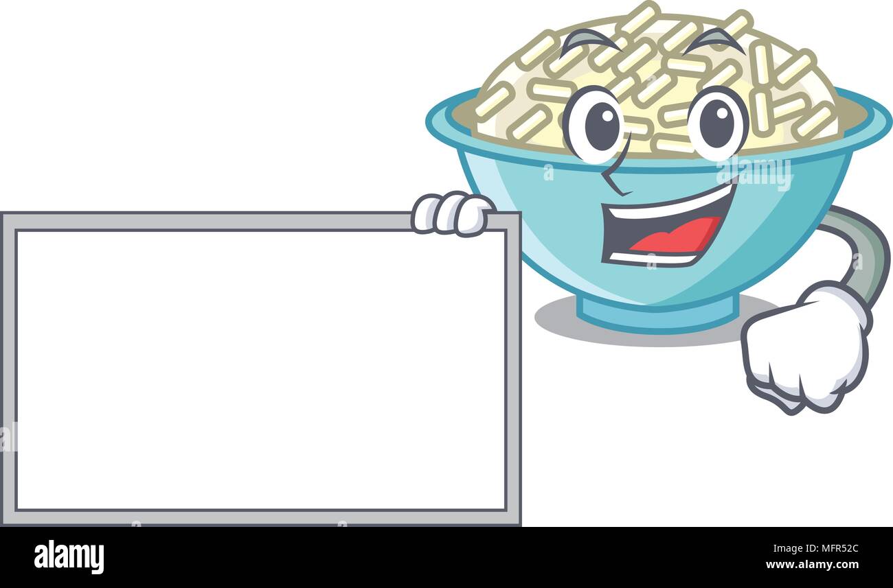 With board rice bowl character cartoon Stock Vector Image & Art - Alamy