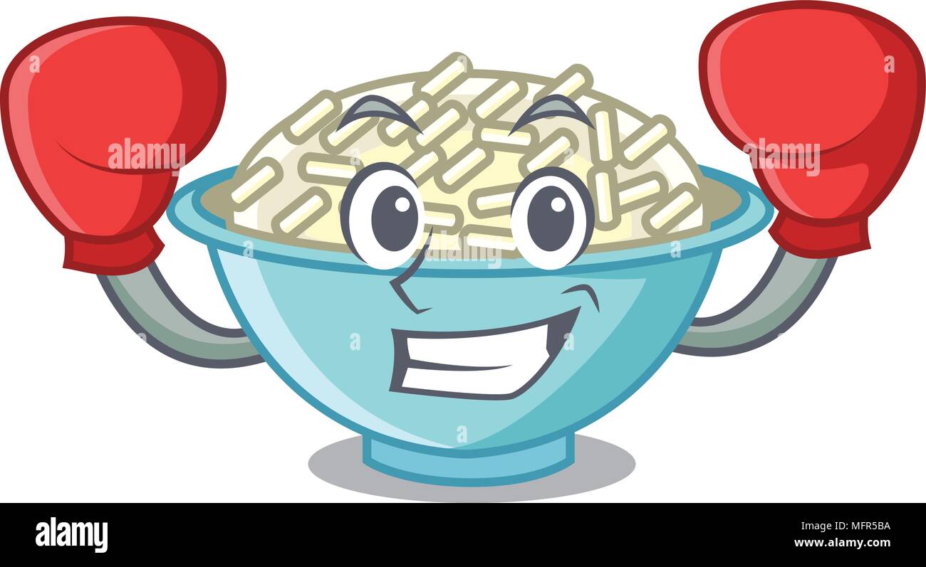 Boxing rice bowl character cartoon Stock Vector Image & Art - Alamy