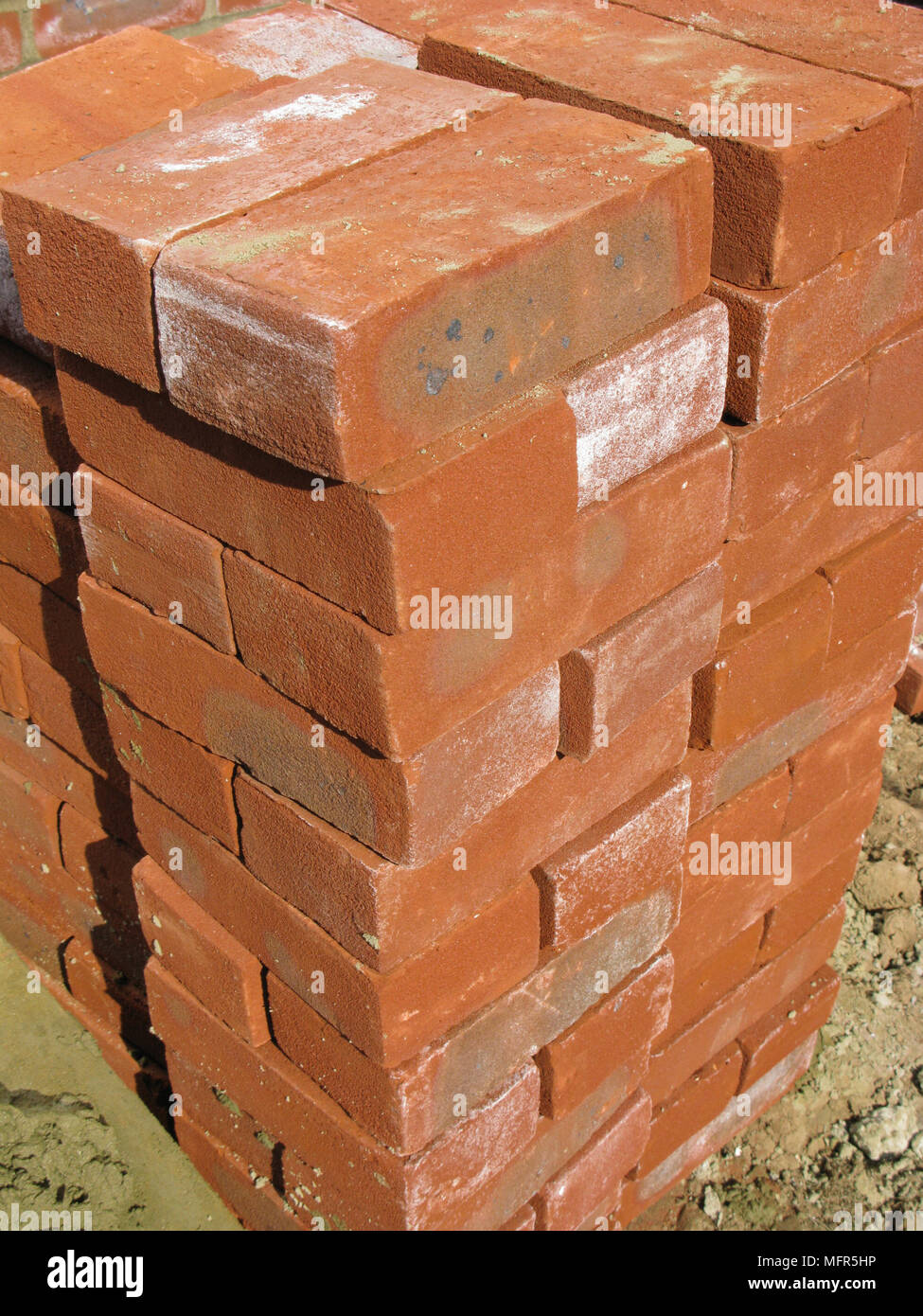 Piles of bricks for the construction industry ready for building work ...