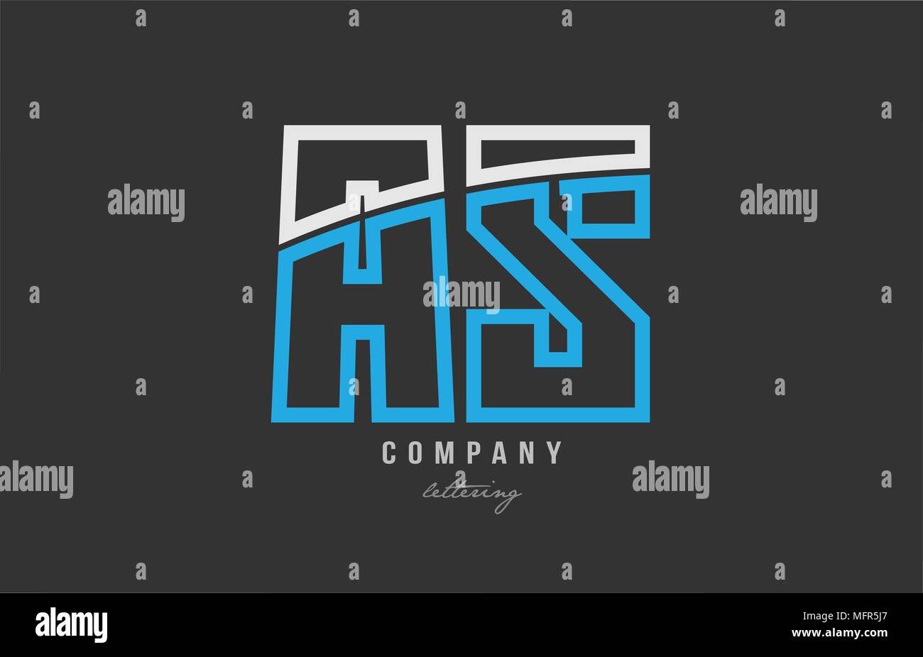 white blue alphabet letter as a s logo combination design on black ...