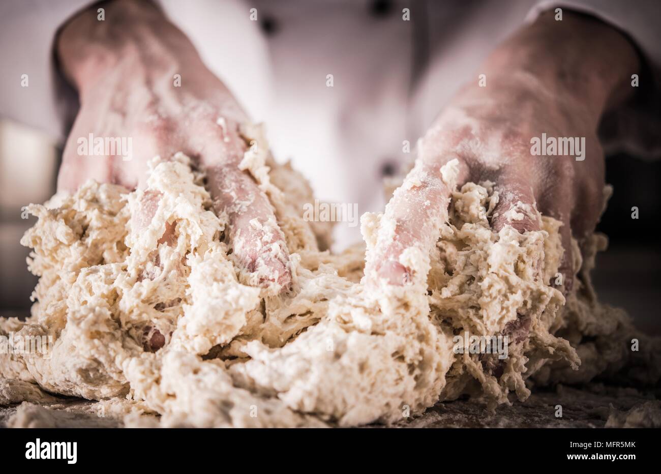Kitchen Nightmare. Chef and the Mess Closeup Photo Cooking Concept ...