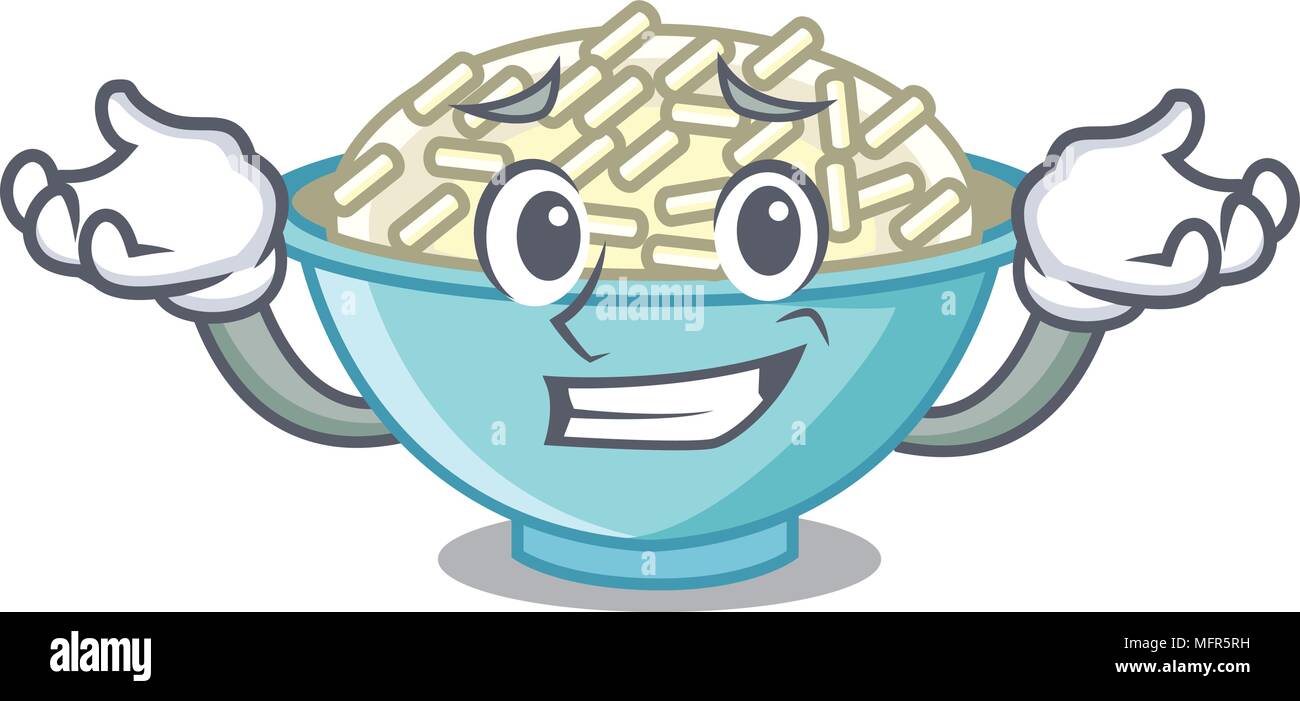 Grinning rice bowl character cartoon Stock Vector Image & Art - Alamy