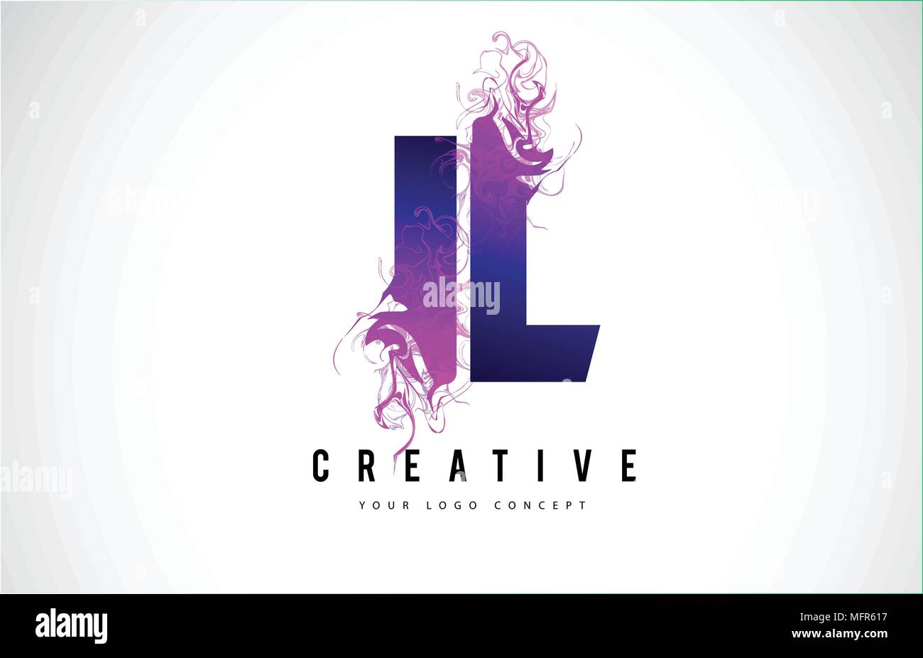 IL I L Purple Letter Logo Design with Creative Liquid Effect Flowing ...