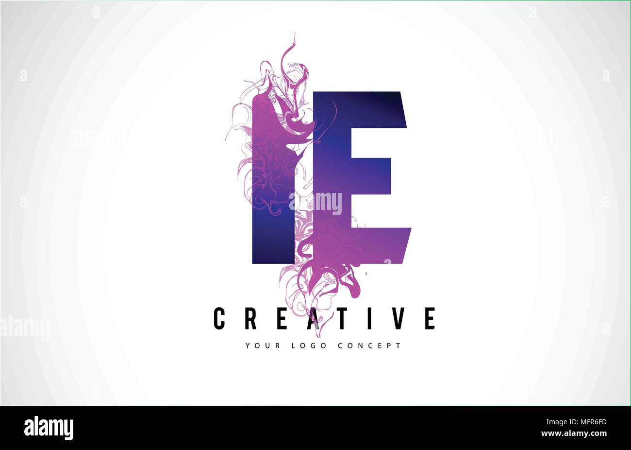 IE I E Purple Letter Logo Design with Creative Liquid Effect Flowing ...