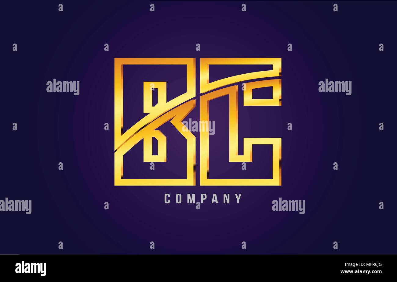 gold golden alphabet letter bc b c logo combination design suitable for ...