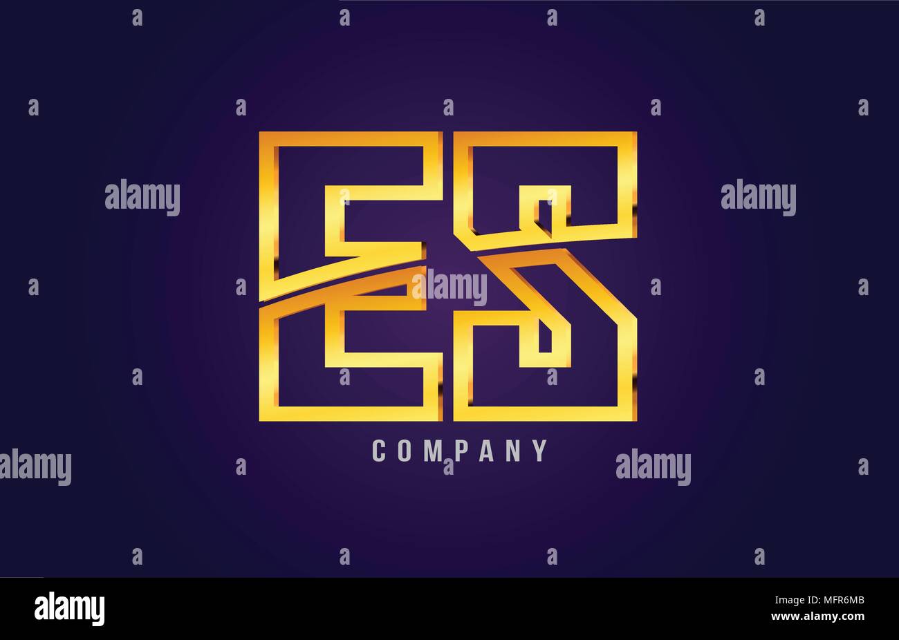 gold golden alphabet letter es e s logo combination design suitable for ...