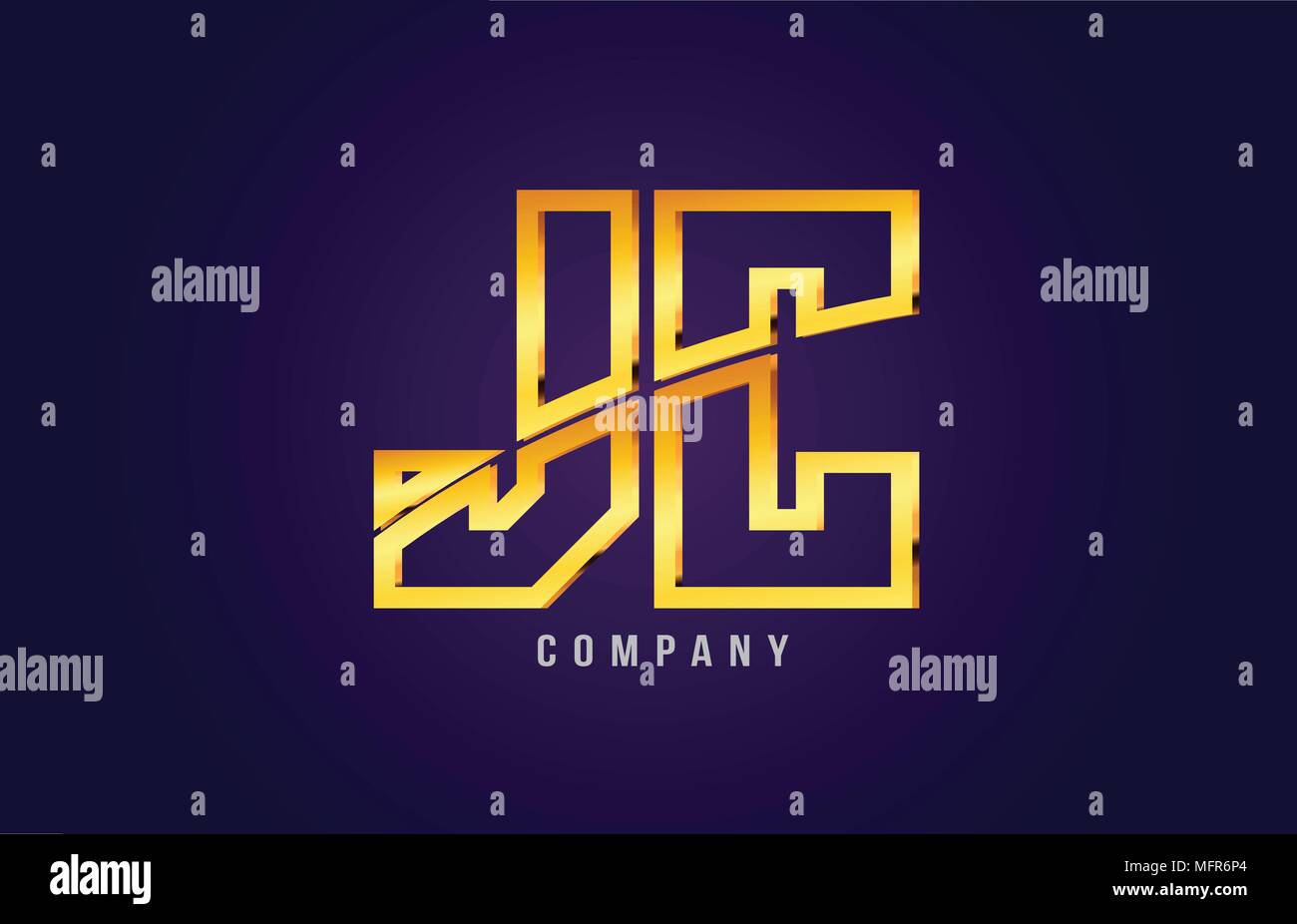 gold golden alphabet letter jc j c logo combination design suitable for ...