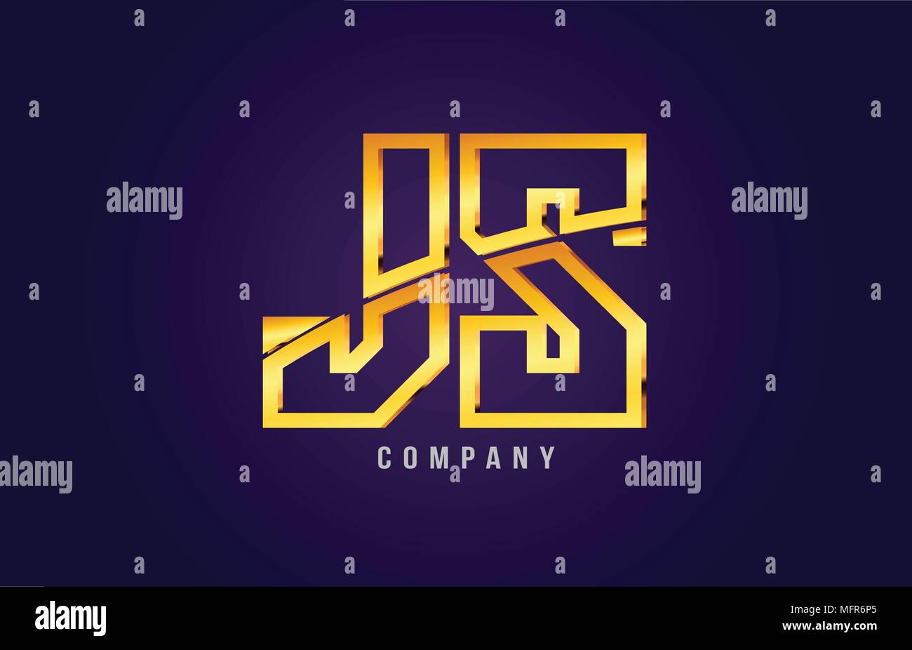 gold golden alphabet letter js j s logo combination design suitable for ...