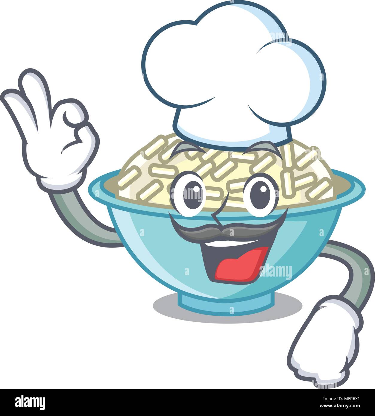 Chef rice bowl character cartoon Stock Vector Image & Art - Alamy