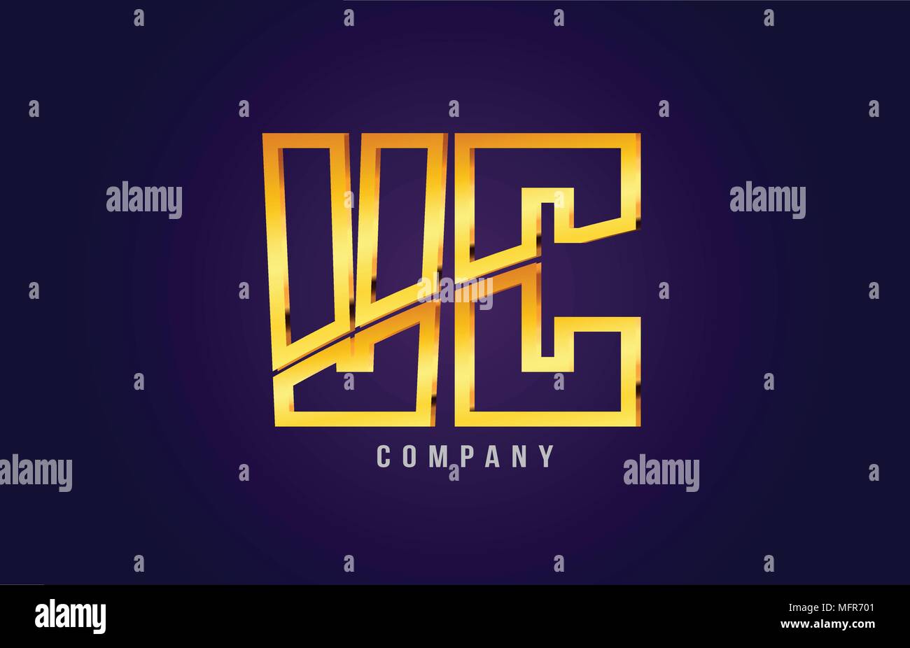 gold golden alphabet letter vc v c logo combination design suitable for ...
