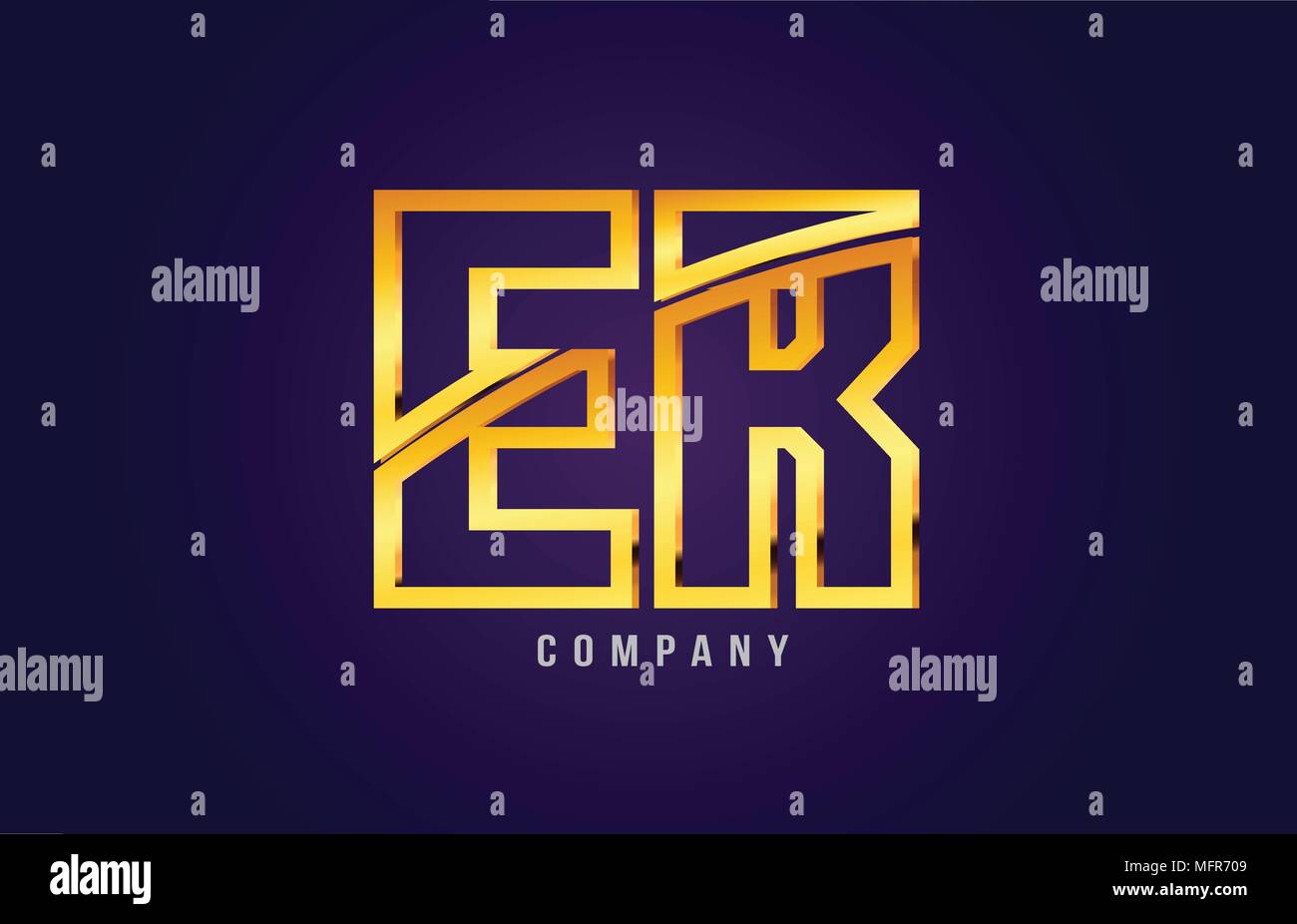 gold golden alphabet letter er e r logo combination design suitable for ...