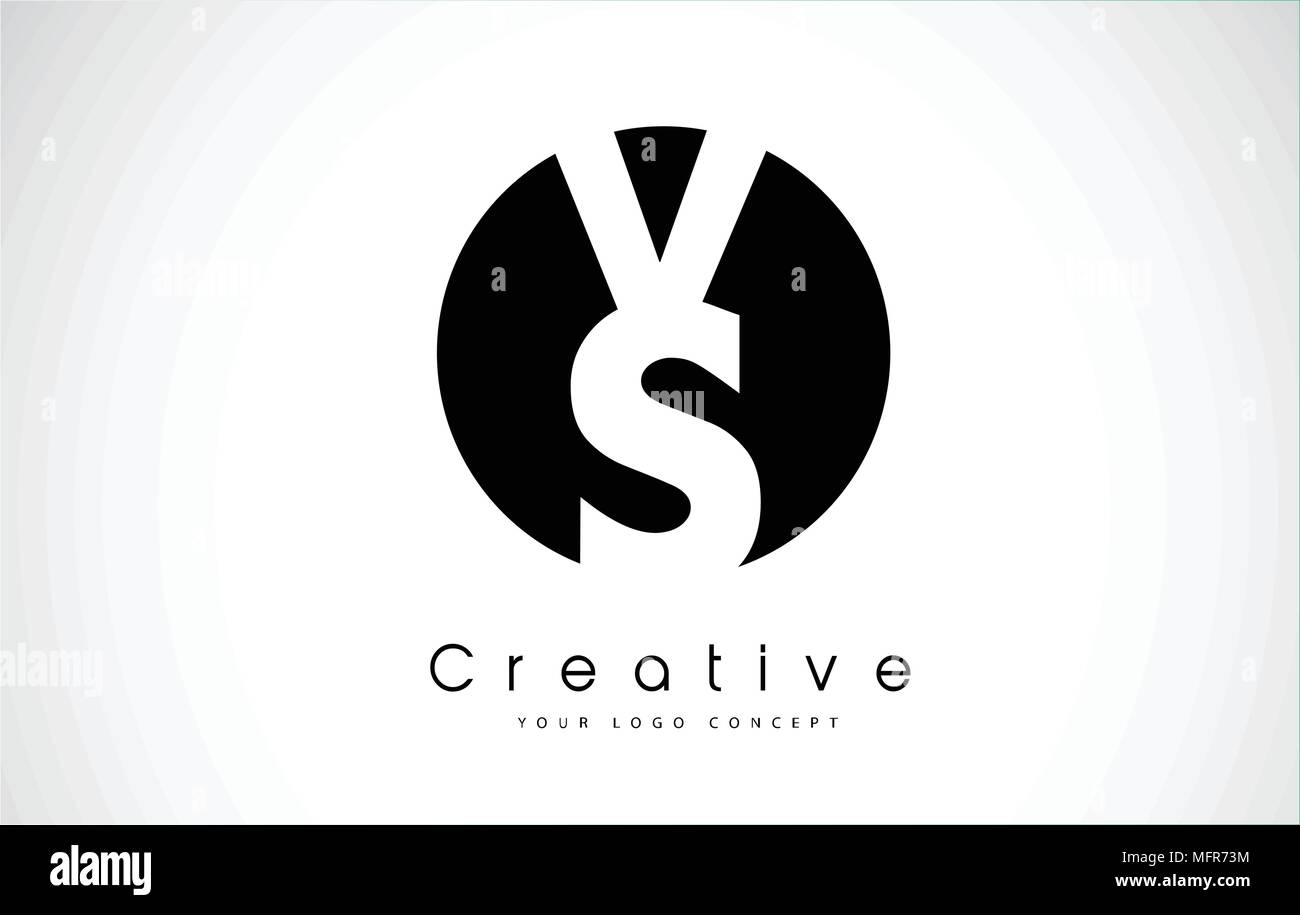 VS Letter Logo Design inside a Black Circle. Creative Lettering Logo ...