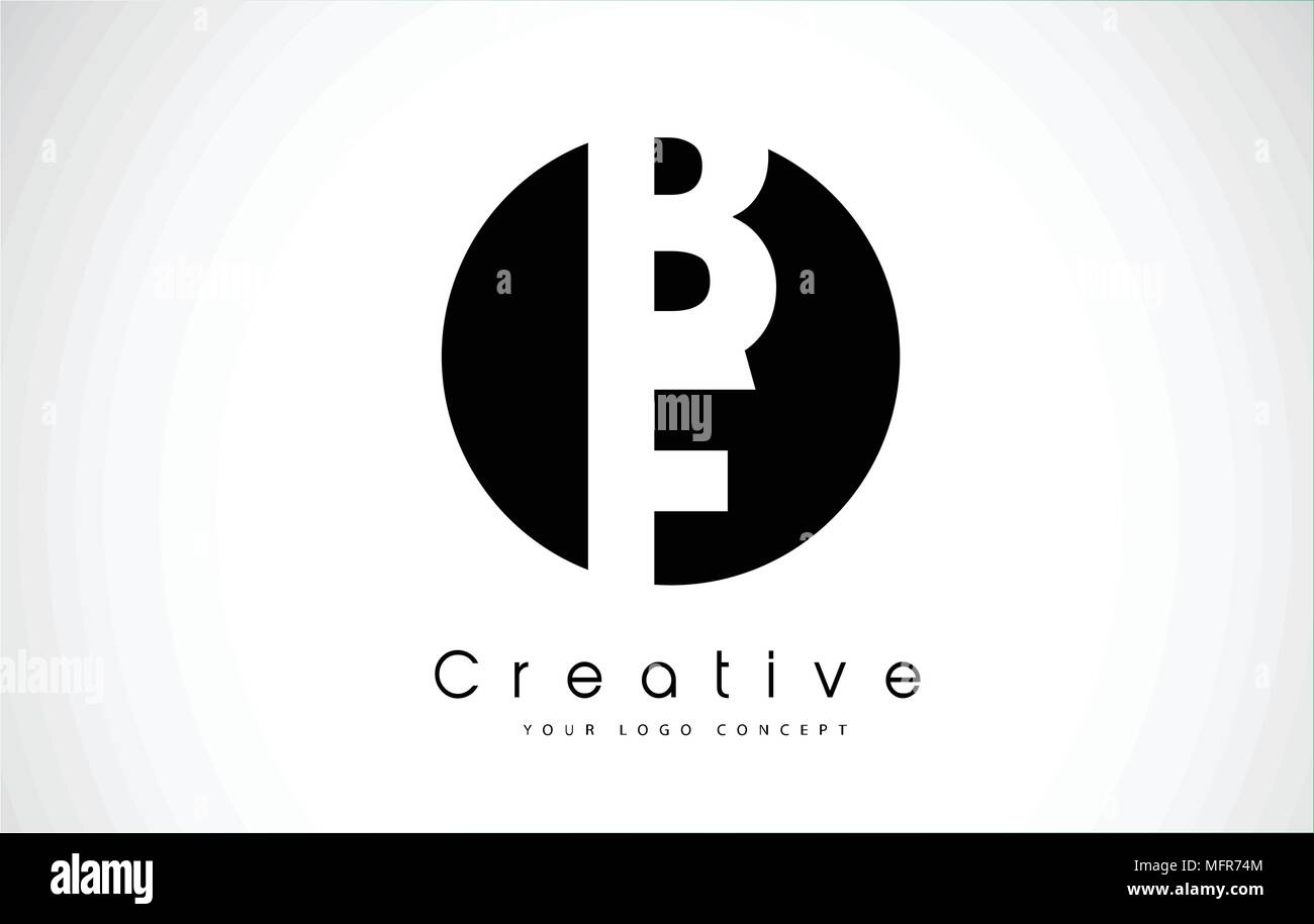 BF Letter Logo Design inside a Black Circle. Creative Lettering Logo ...
