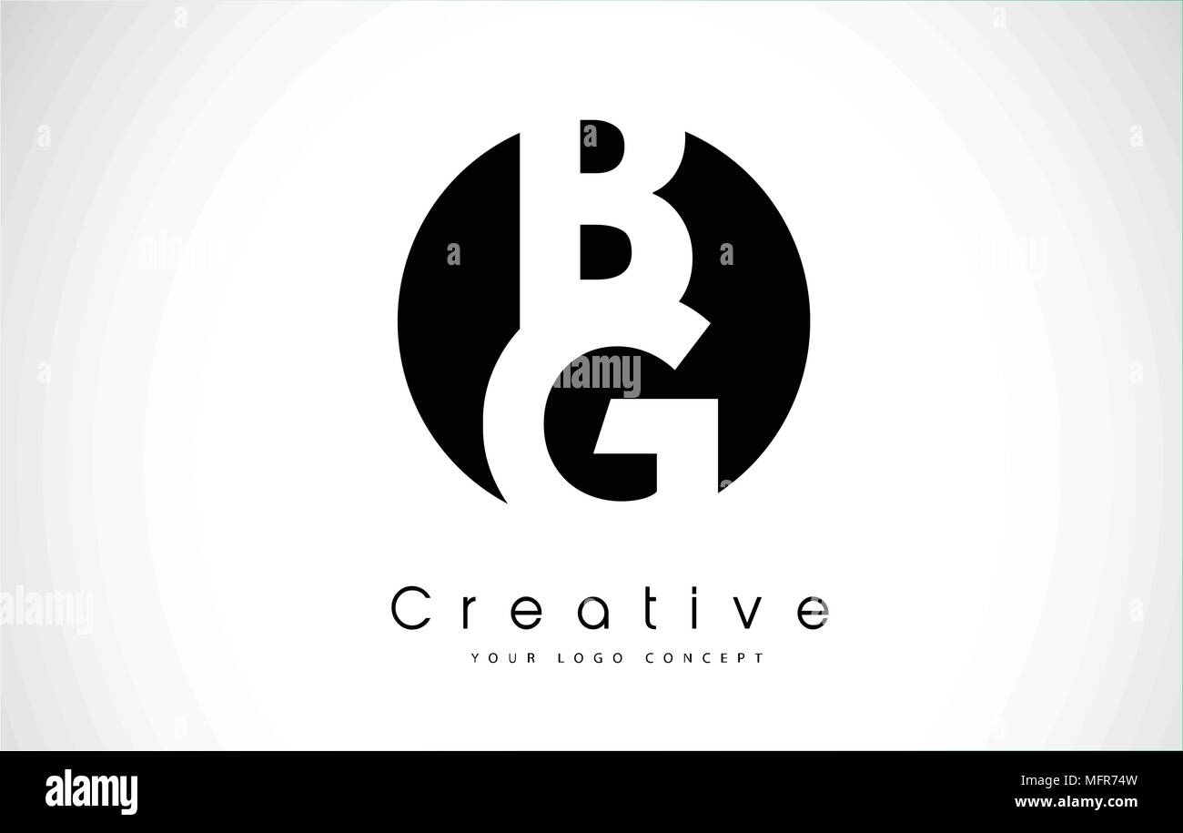 BG Letter Logo Design inside a Black Circle. Creative Lettering Logo ...