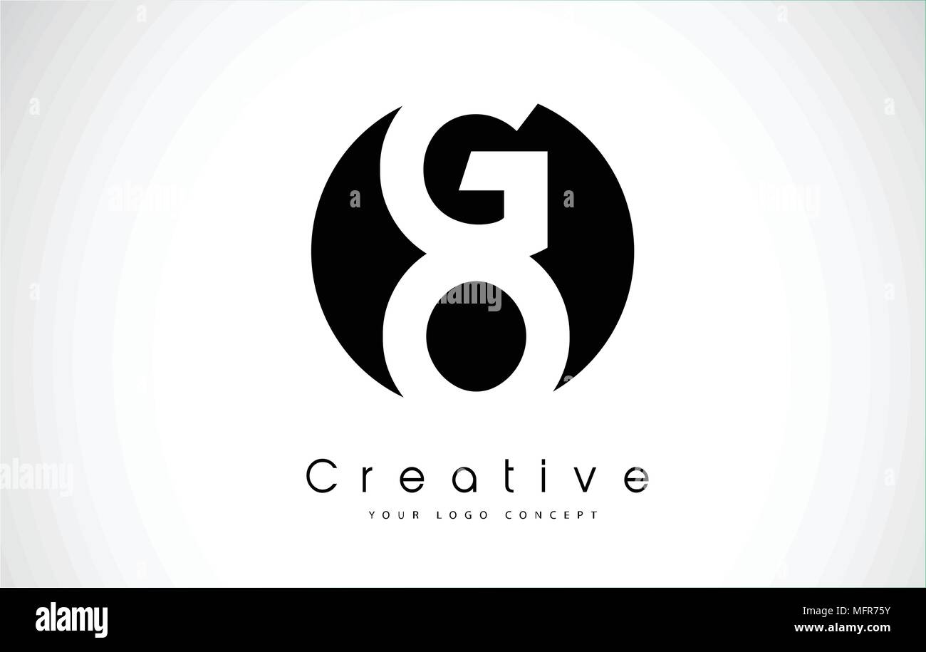 GO Letter Logo Design inside a Black Circle. Creative Lettering Logo ...