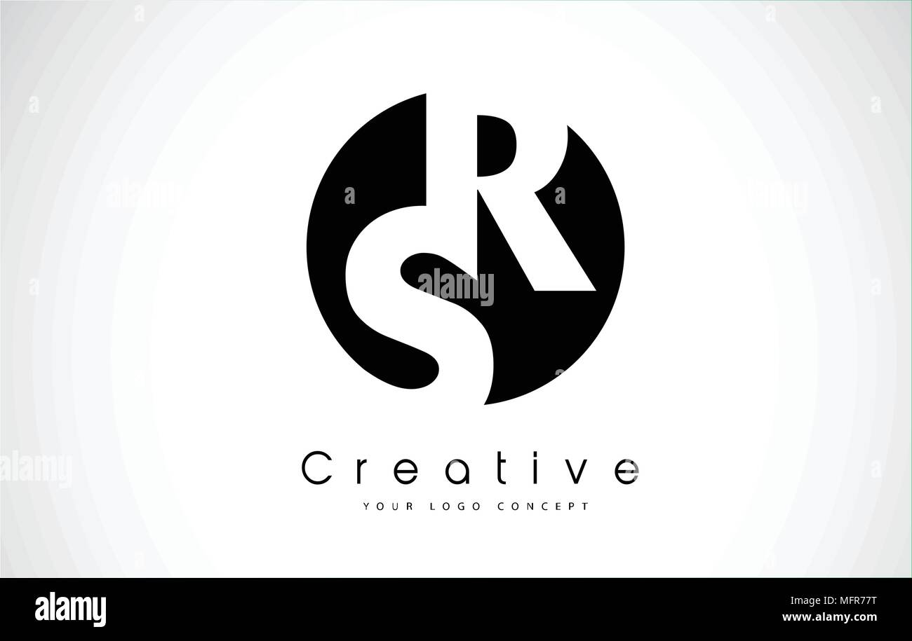 RS Letter Logo Design inside a Black Circle. Creative Lettering Logo ...