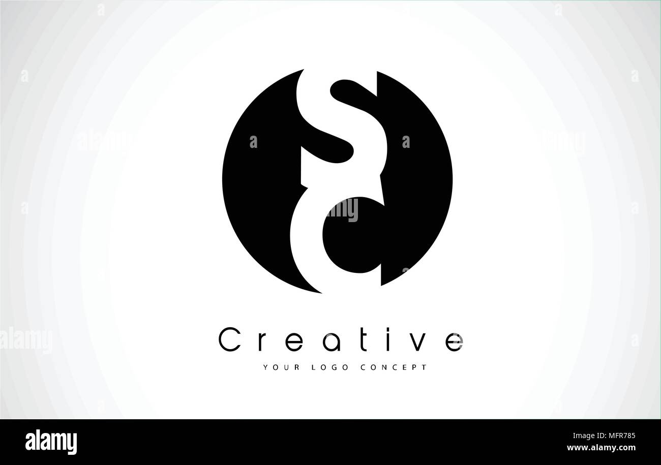 SC Letter Logo Design inside a Black Circle. Creative Lettering Logo ...