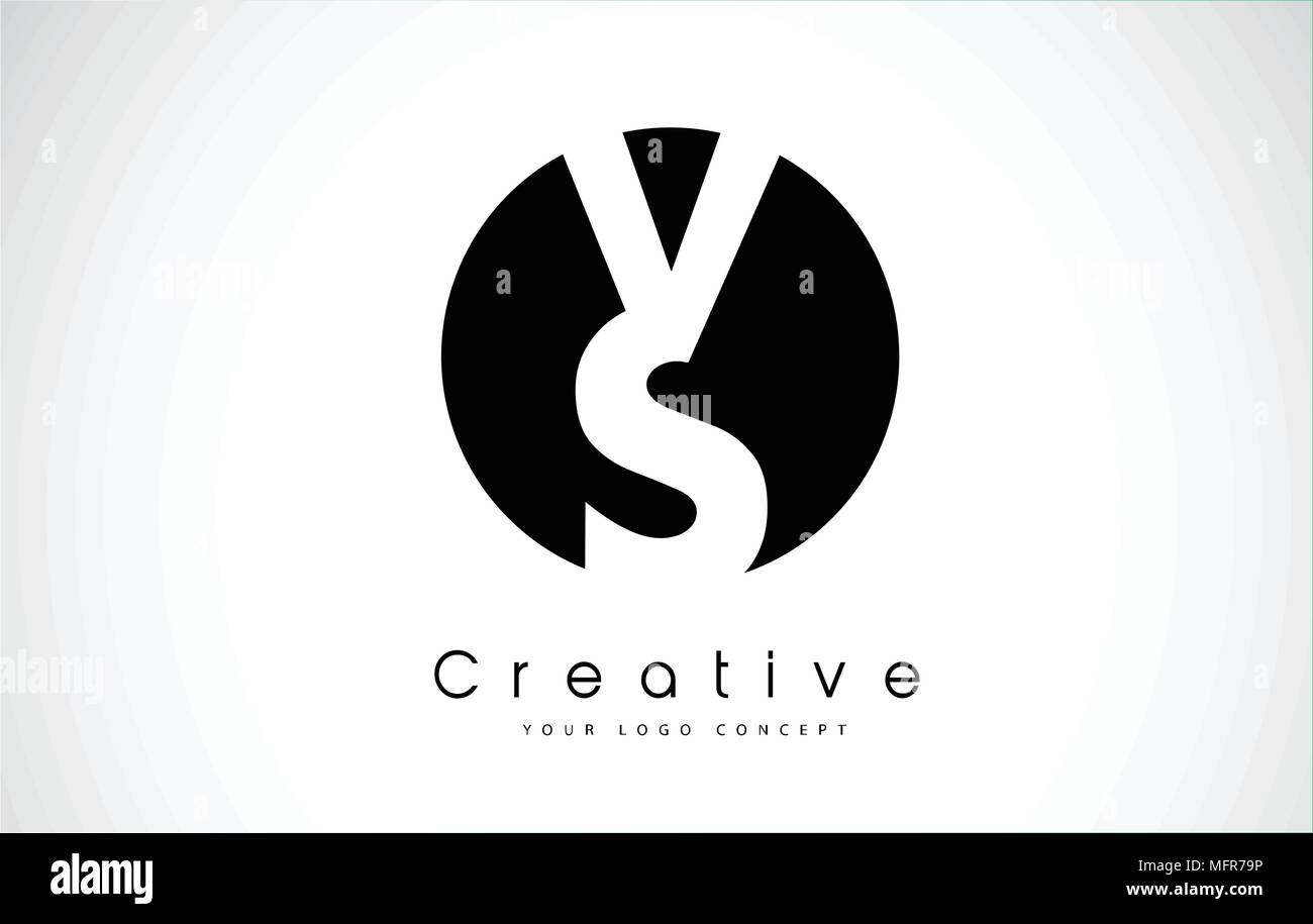VS Letter Logo Design inside a Black Circle. Creative Lettering Logo ...